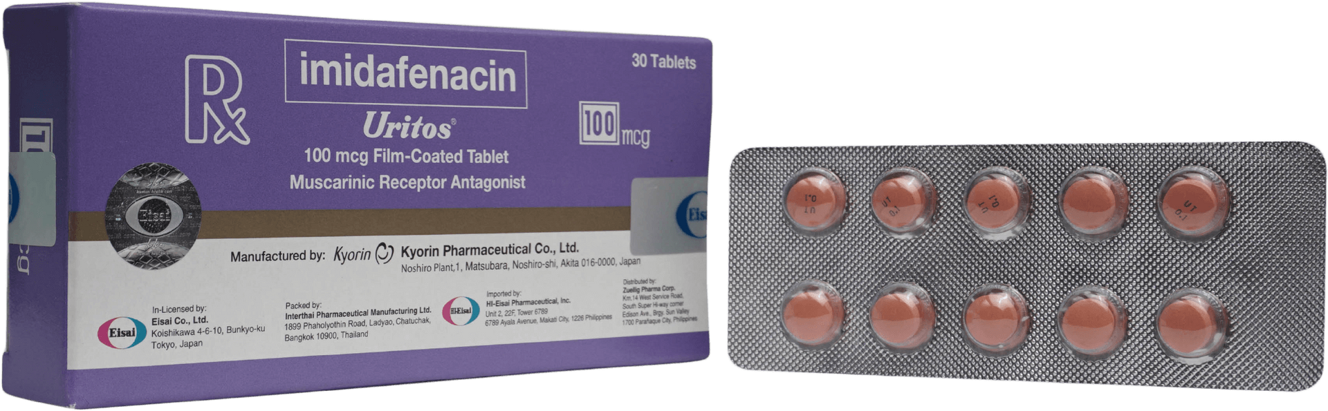 URITOS Imidafenacin 100mcg Film-Coated Tablet 1's price in the ...